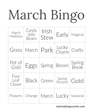March Bingo