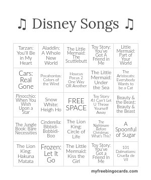 Disney Songs ♫ Bingo
