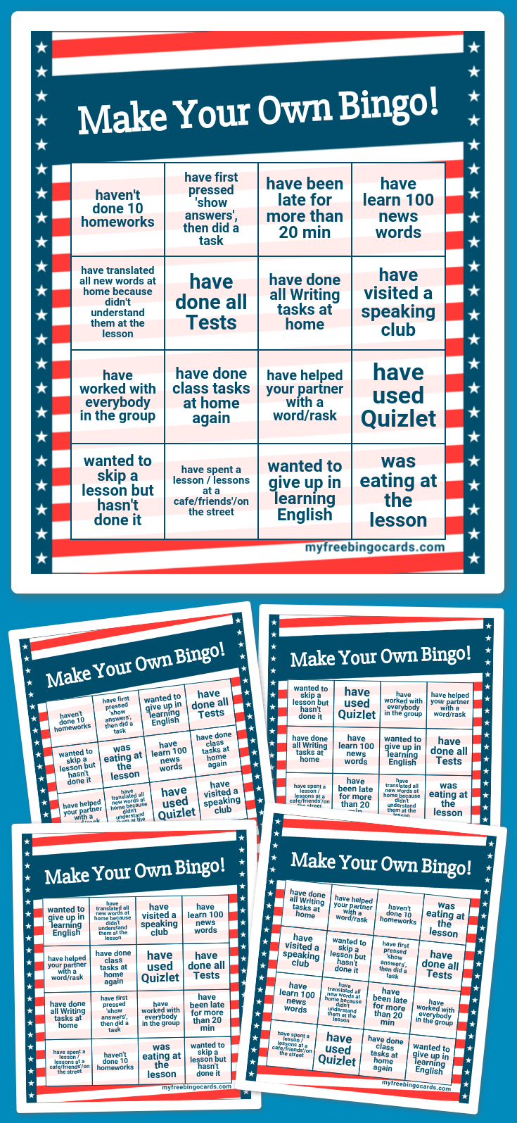 Virtual Make Your Own Bingo!