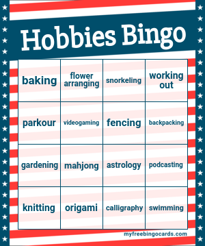 Hobbies Bingo