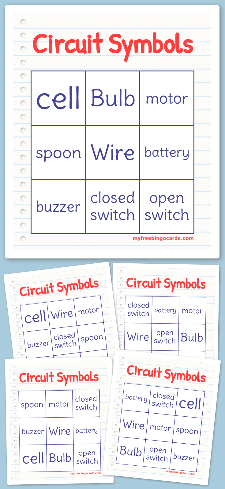 Virtual Circuit Symbols Bingo