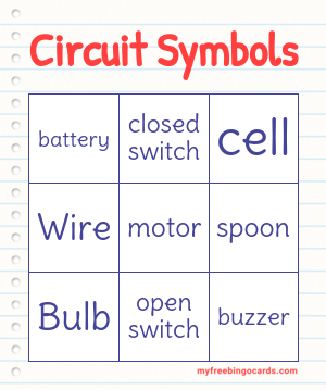 Circuit Symbols Bingo