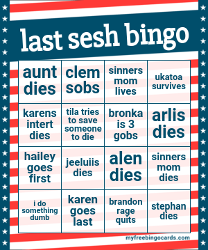 last sesh bingo
