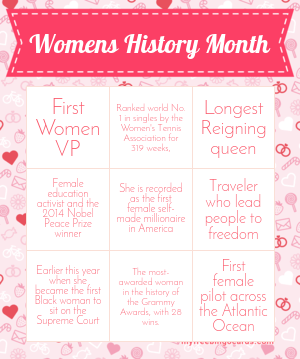 Womens History Month Bingo