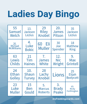 Ladies Day Bingo