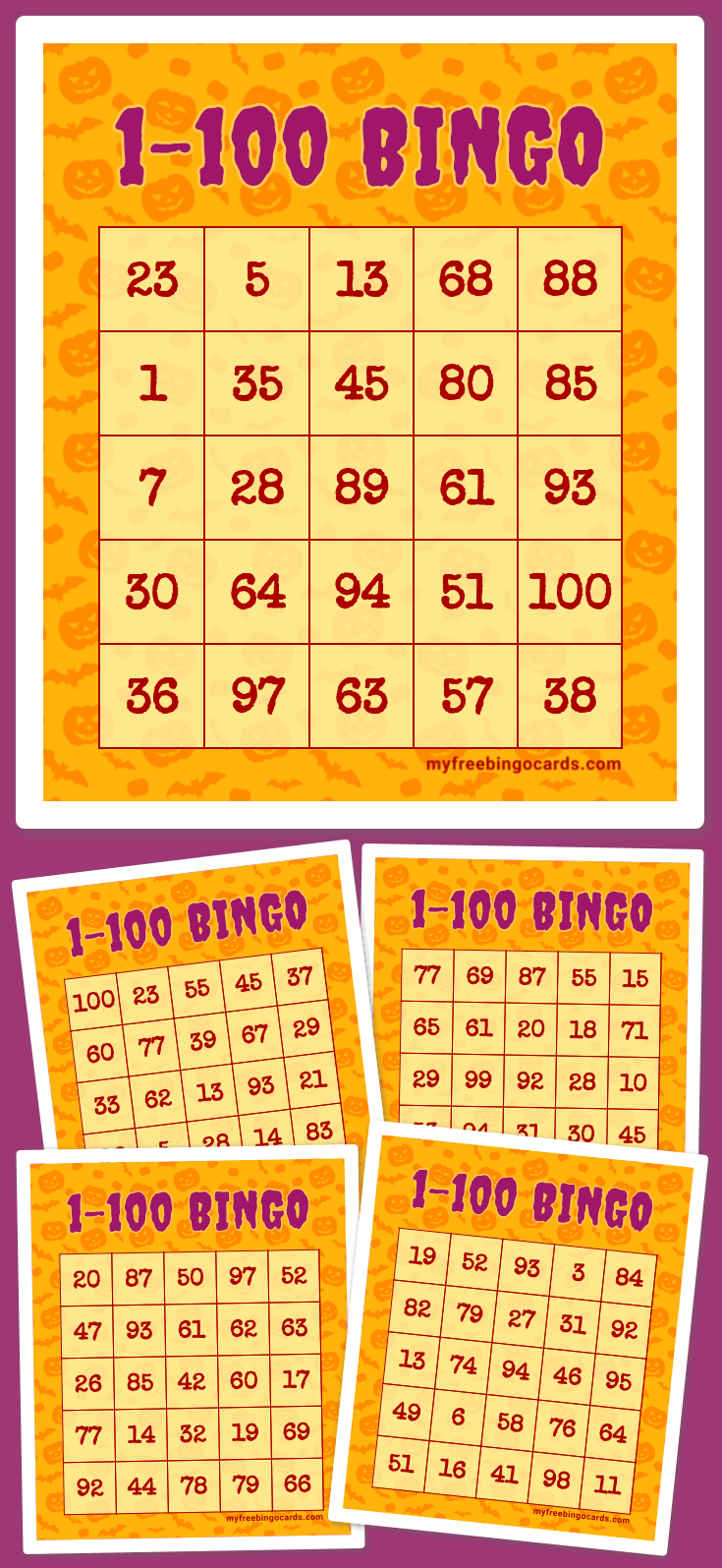 Virtual 1-100 BINGO