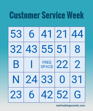 Print 100+ Customer Service Week Bingo Cards
