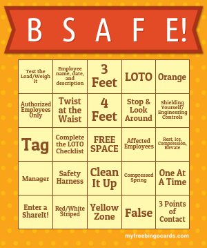B S A F E! BINGO