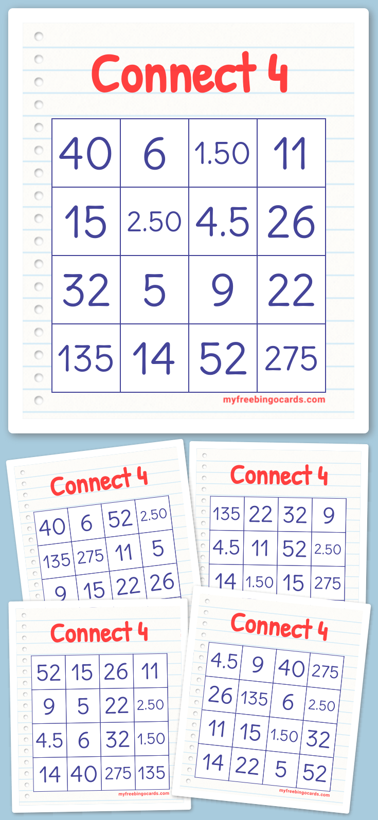 Virtual Connect 4 Bingo