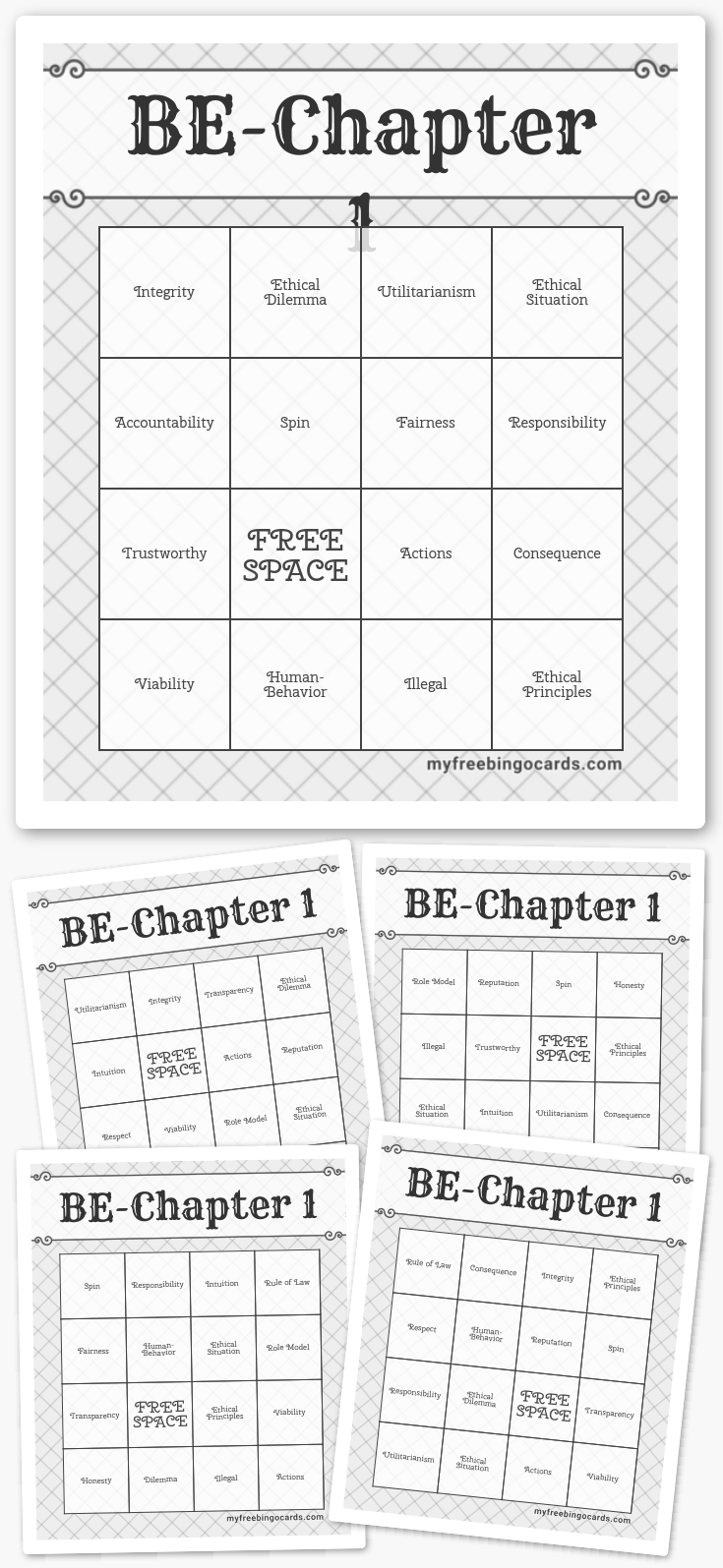Virtual BE-Chapter 1 Bingo