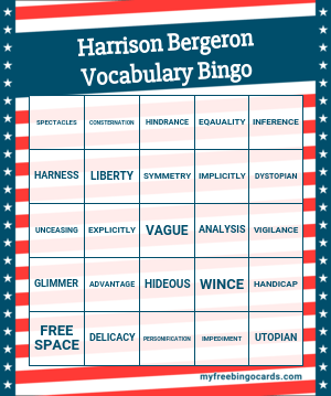 Harrison Bergeron Vocabulary Bingo