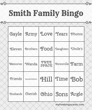 Smith Family Bingo