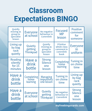 Classroom Expectations BINGO