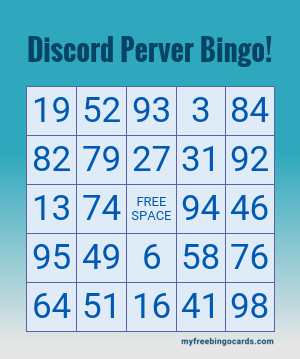 Discord Perver Bingo!