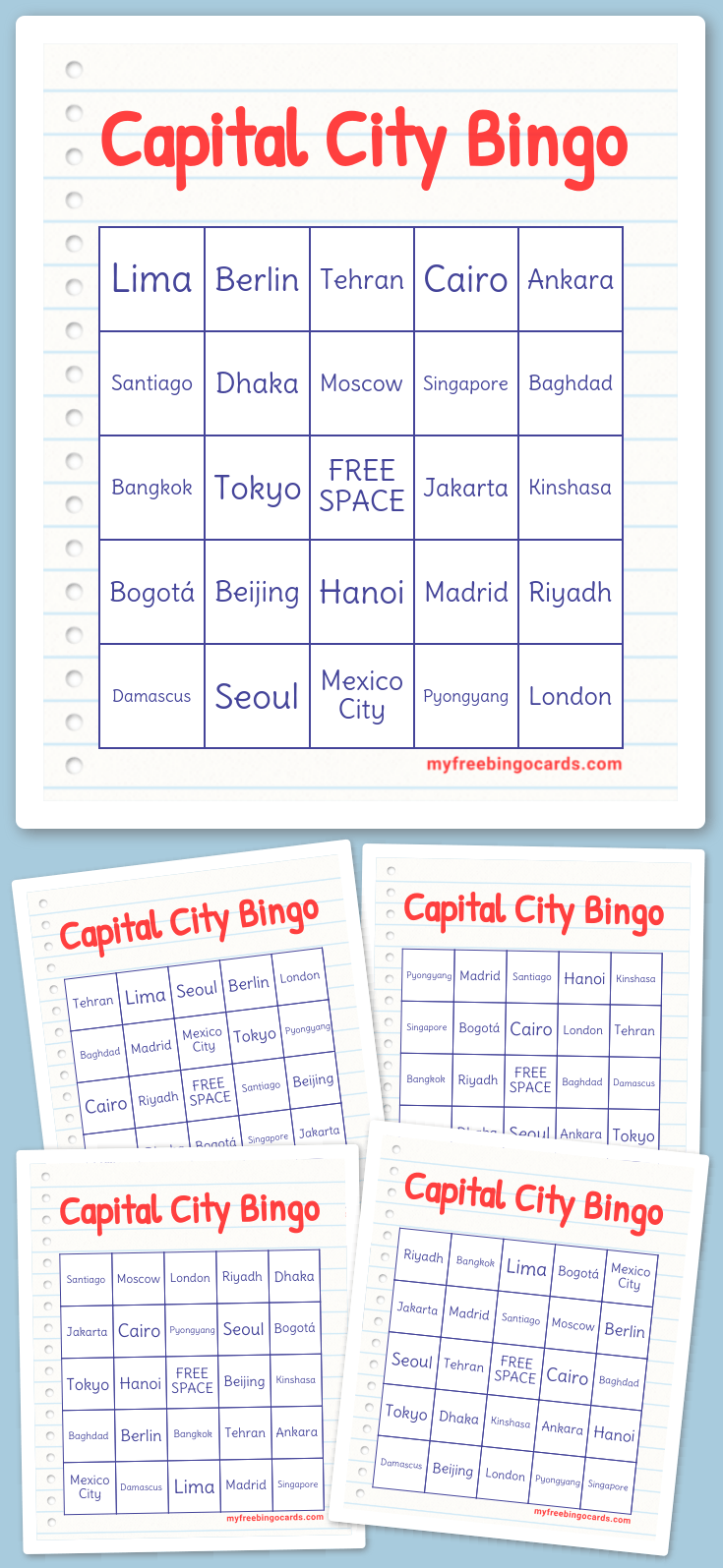 Virtual Capital City Bingo