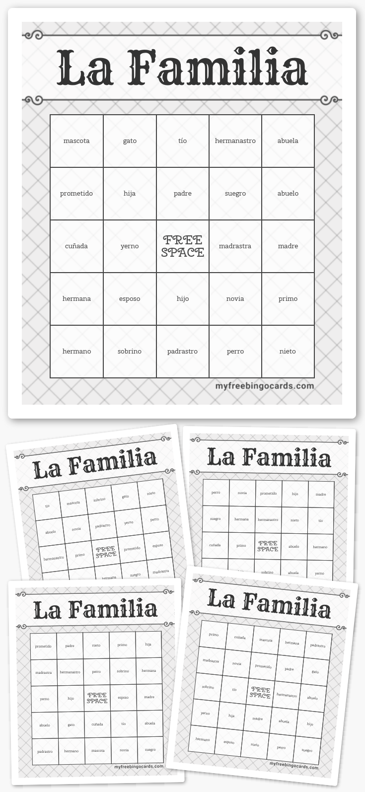 Virtual La Familia Bingo