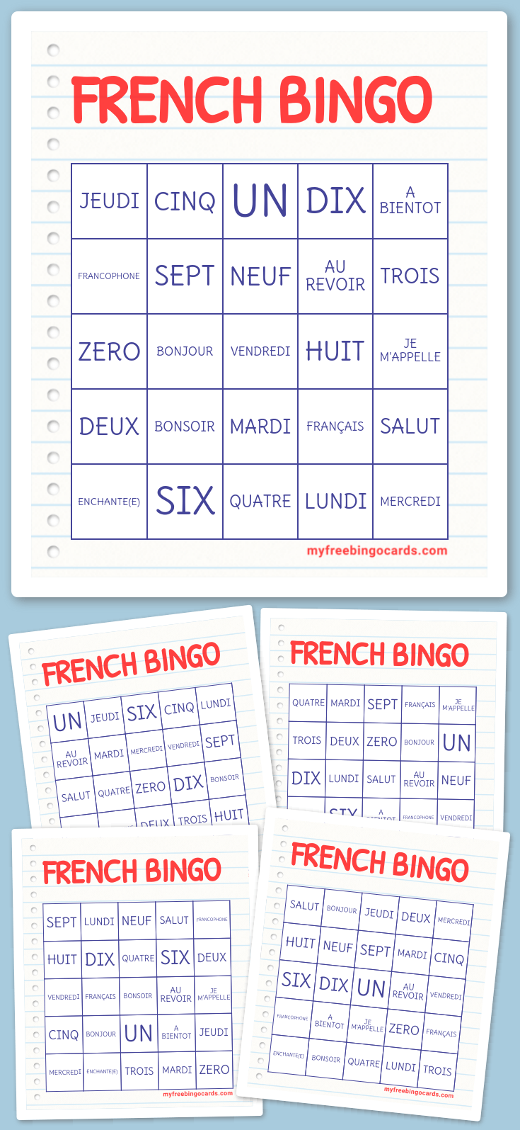 Virtual FRENCH BINGO
