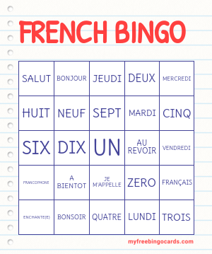 FRENCH BINGO
