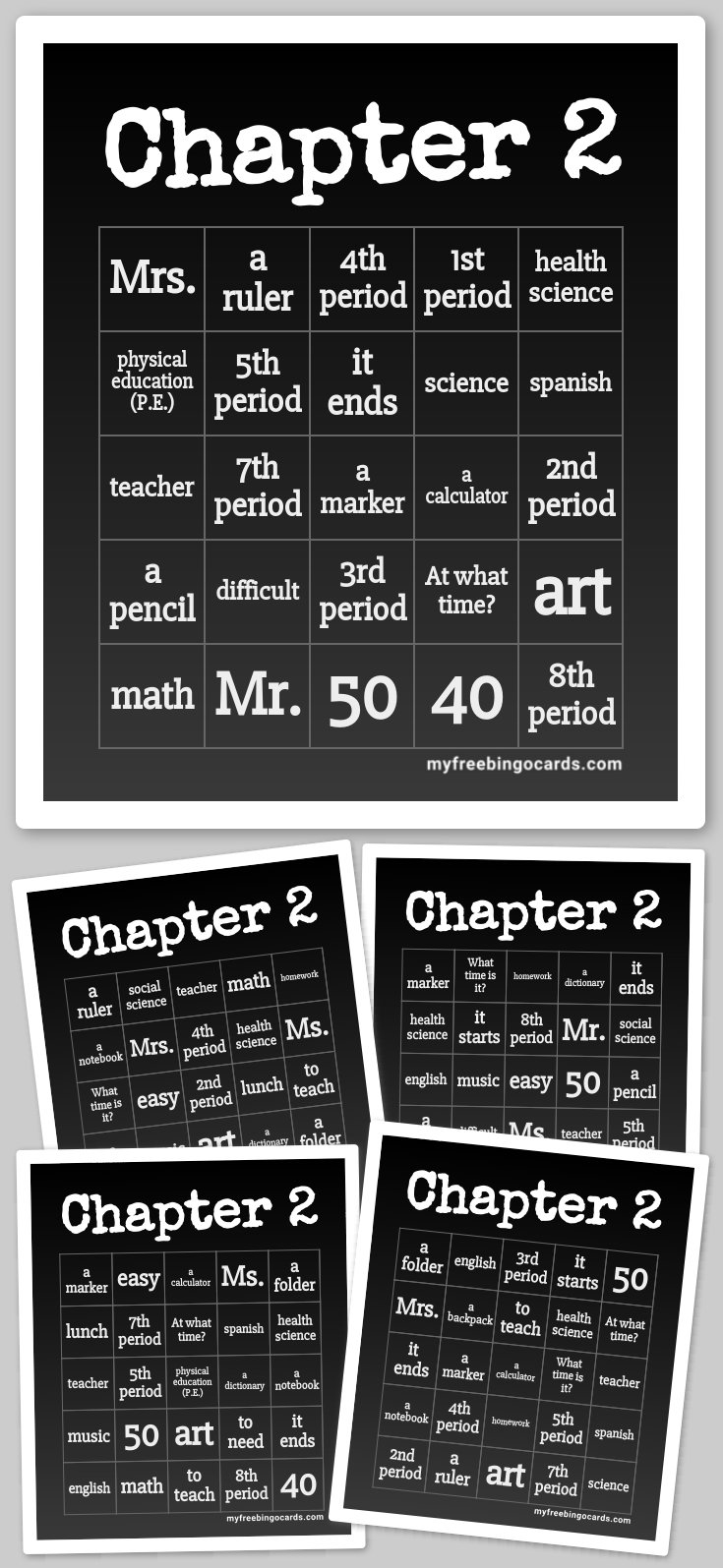 Virtual Chapter 2 Bingo