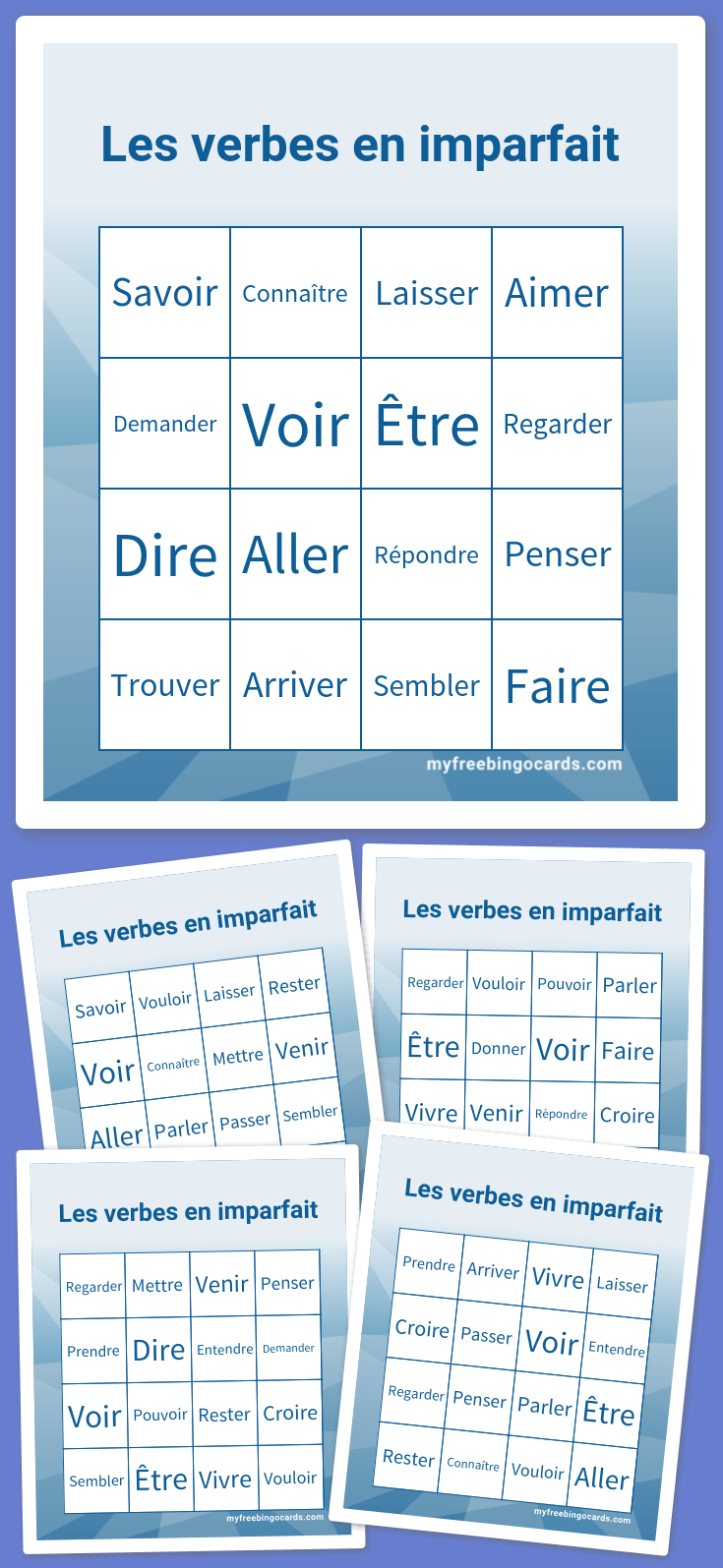Virtual Les verbes en imparfait Bingo