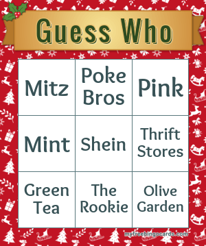 Guess Who Bingo