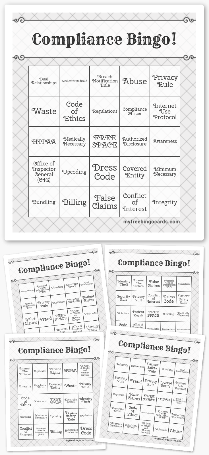Virtual Compliance Bingo!