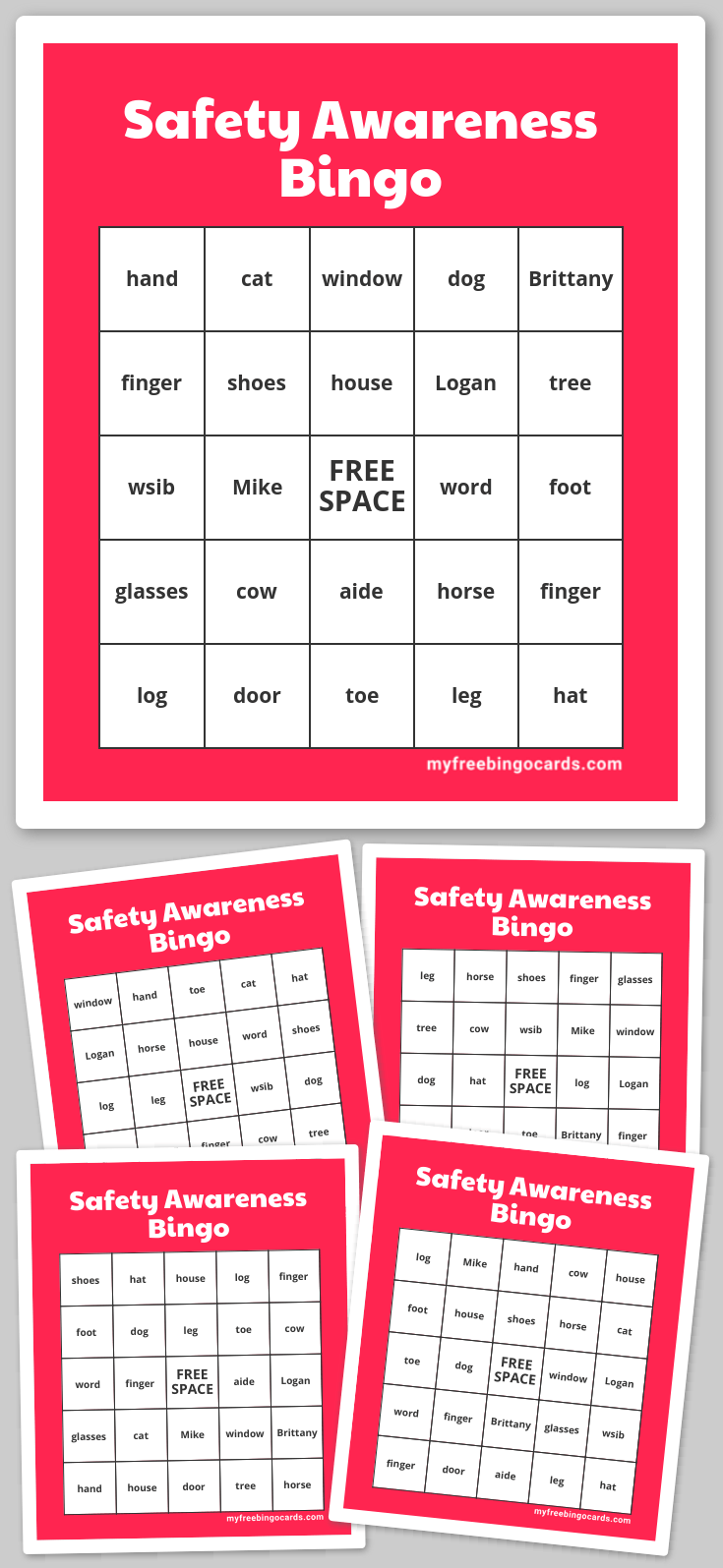 Virtual Safety Awareness Bingo