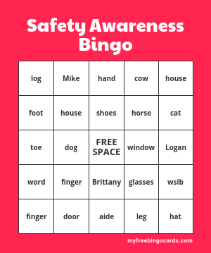 Print 100+ Safety Awareness Bingo Cards