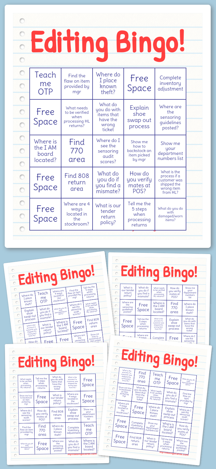 Virtual Editing Bingo!