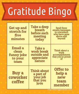 Gratitude Bingo