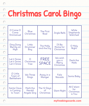 Christmas Carol Bingo