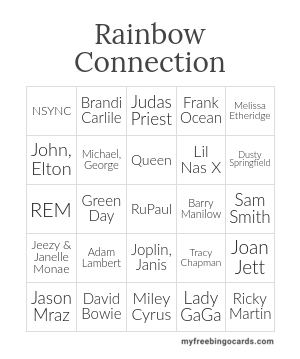 Rainbow Connection Bingo