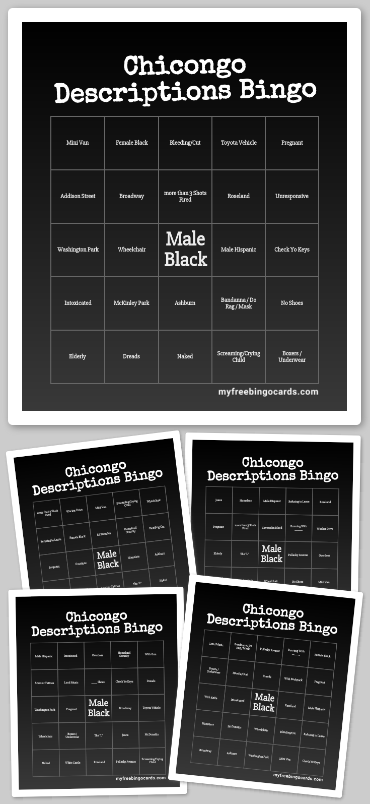 Virtual Chicongo Descriptions Bingo