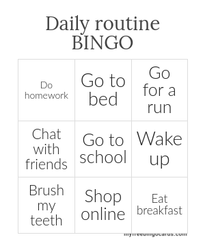 Daily routine BINGO