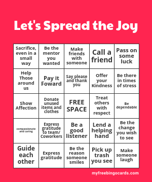 Let's Spread the Joy Bingo