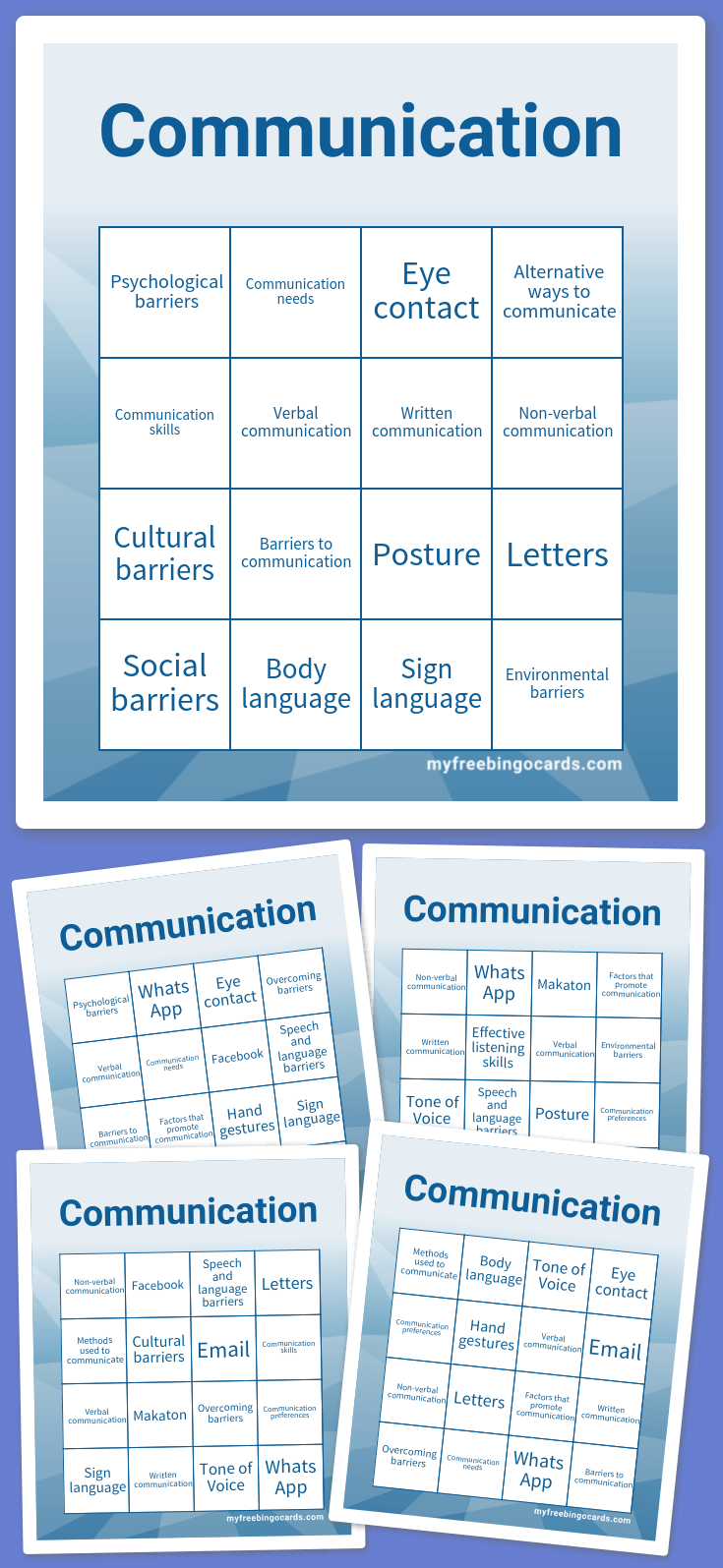Virtual Communication Bingo