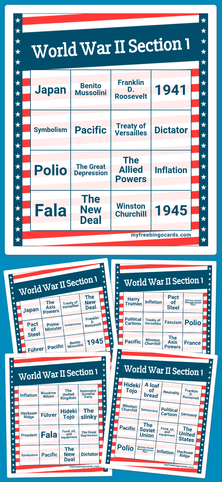 Virtual World War II Section 1 Bingo