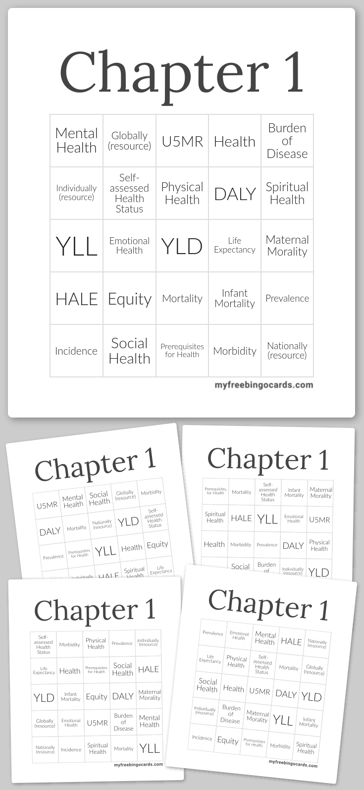 Virtual Chapter 1 Bingo