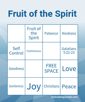 Print 100+ Fruit of the Spirit Bingo Cards