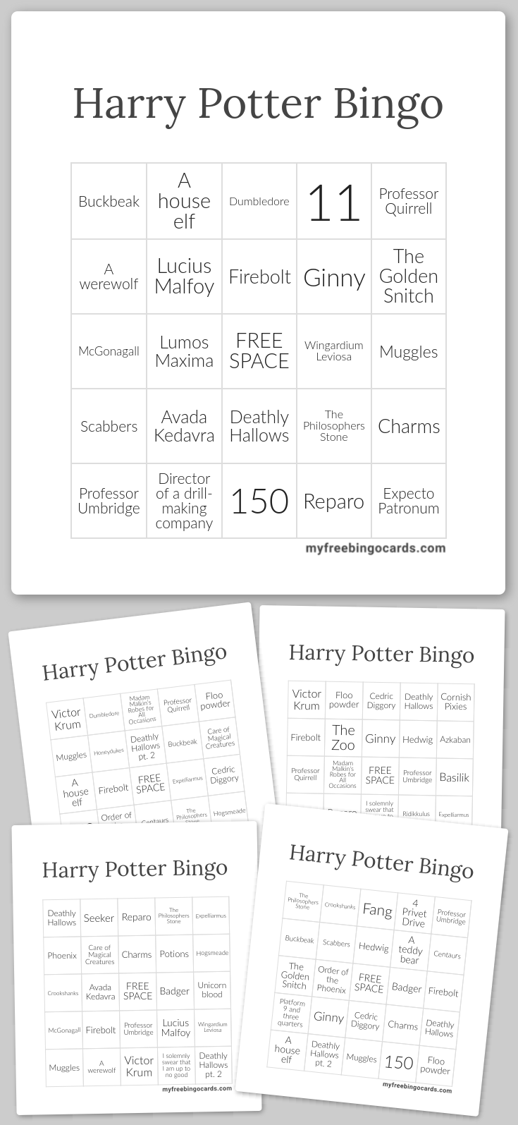 Virtual Harry Potter Bingo