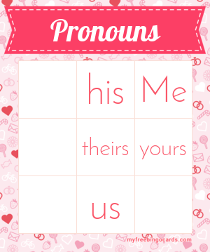 Pronouns Bingo