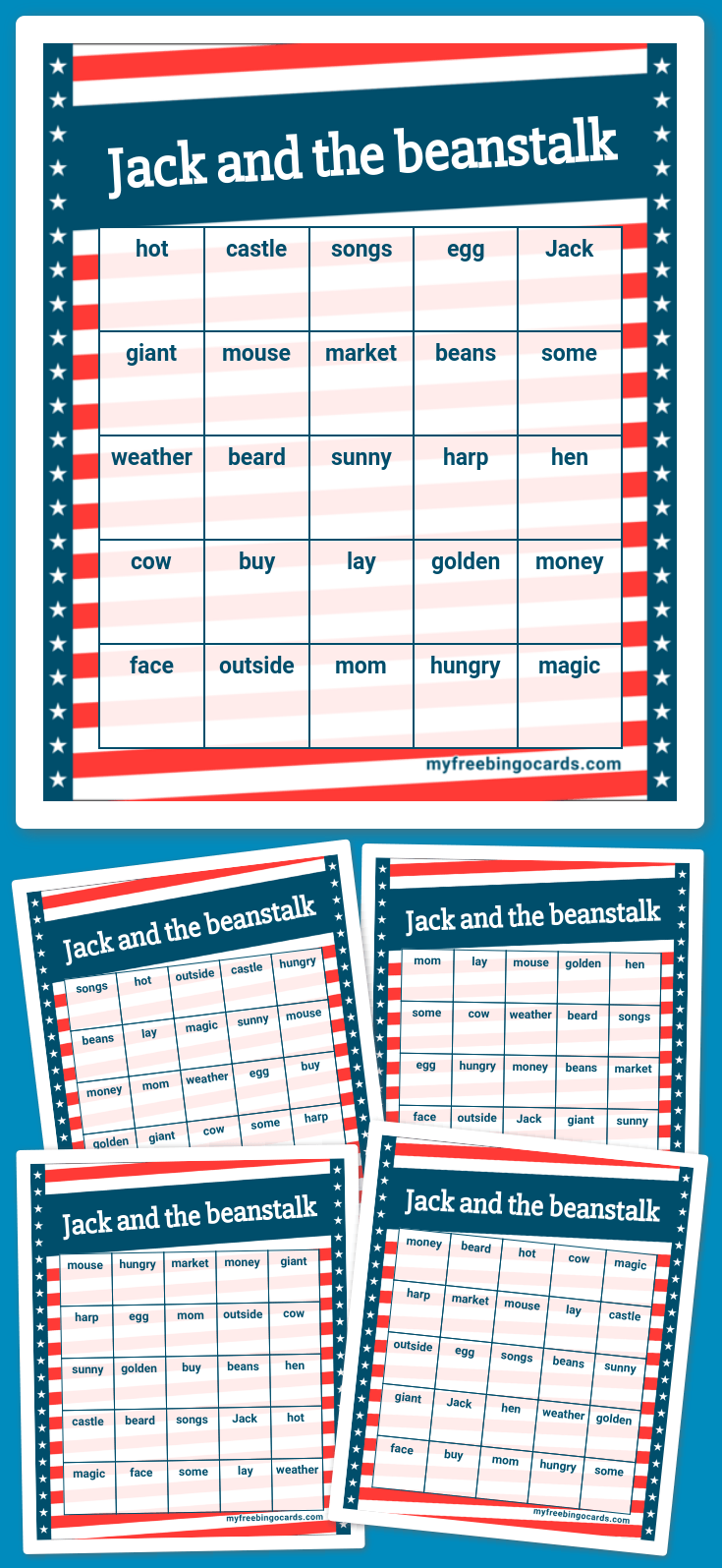 Virtual Jack and the beanstalk Bingo