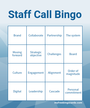 Print 100+ Staff Call Bingo Cards
