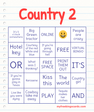 Country 2 Bingo