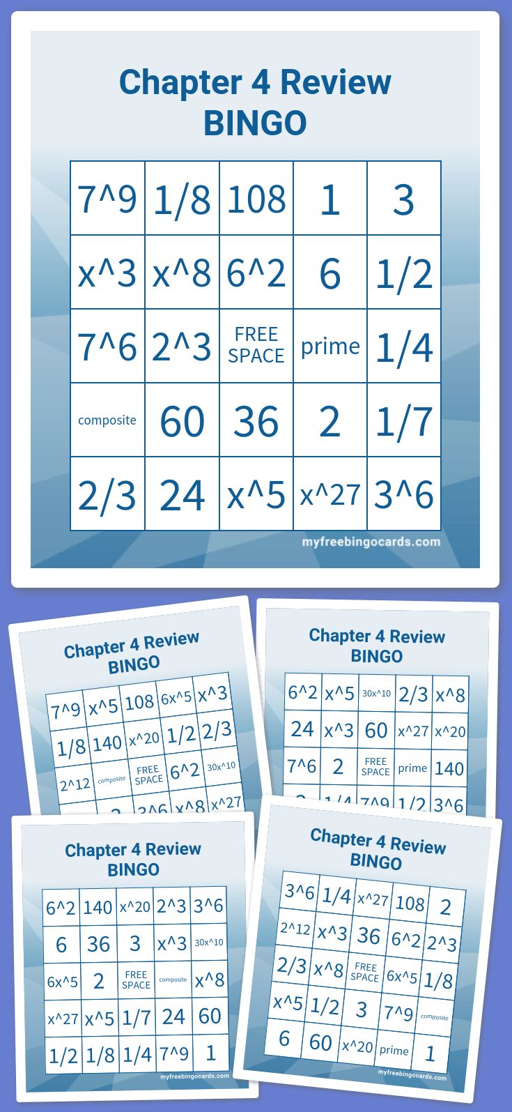 Virtual Chapter 4 Review BINGO