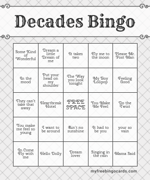 Decades Bingo