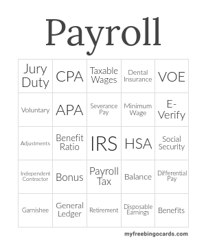 Payroll Bingo
