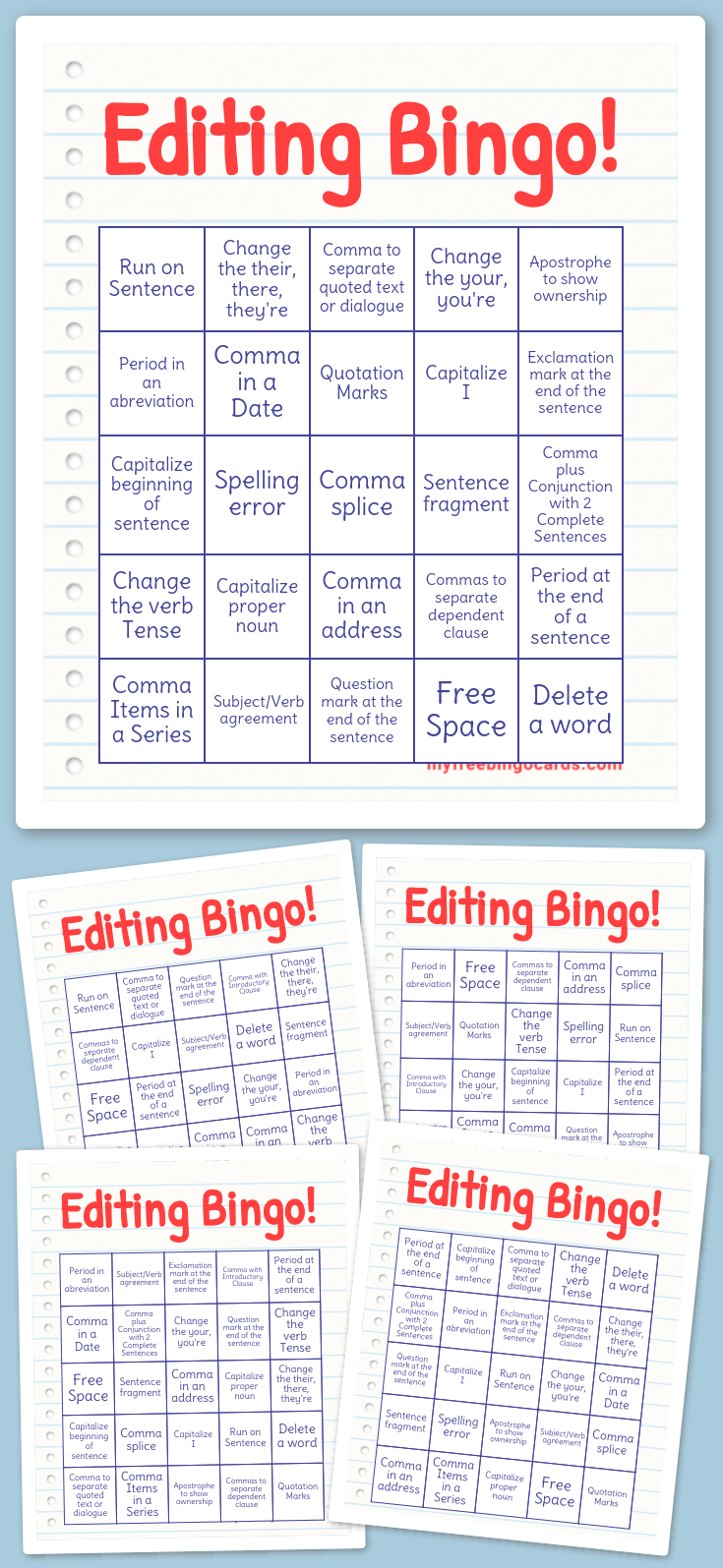Virtual Editing Bingo!