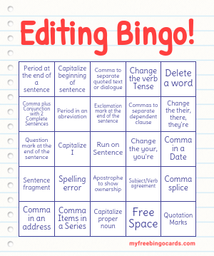 Editing Bingo!