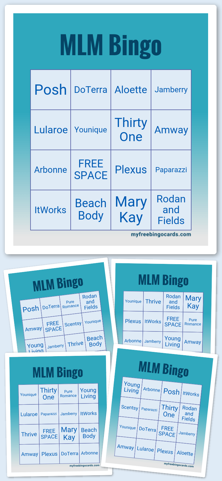 Mlm Bingo Card - Printable Cards